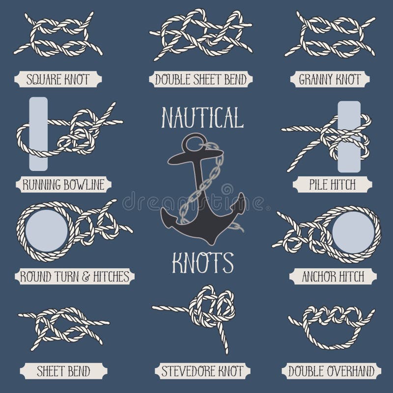 Nautical rope knots stock vector. Illustration of design - 38154084