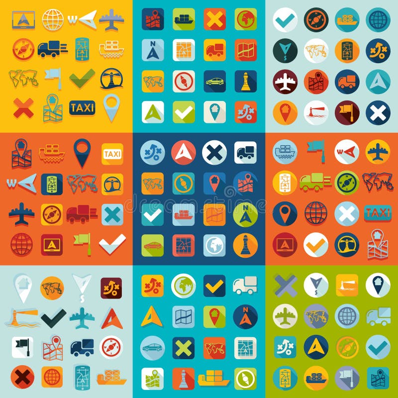 Set of navigation icons stock vector. Illustration of collection - 50662978