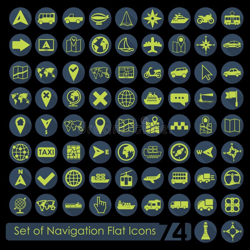 Set of navigation icons stock vector. Illustration of collection - 50662978
