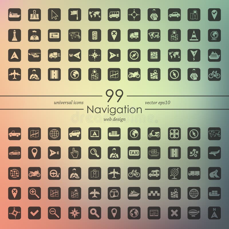 Set of navigation icons stock vector. Illustration of information ...