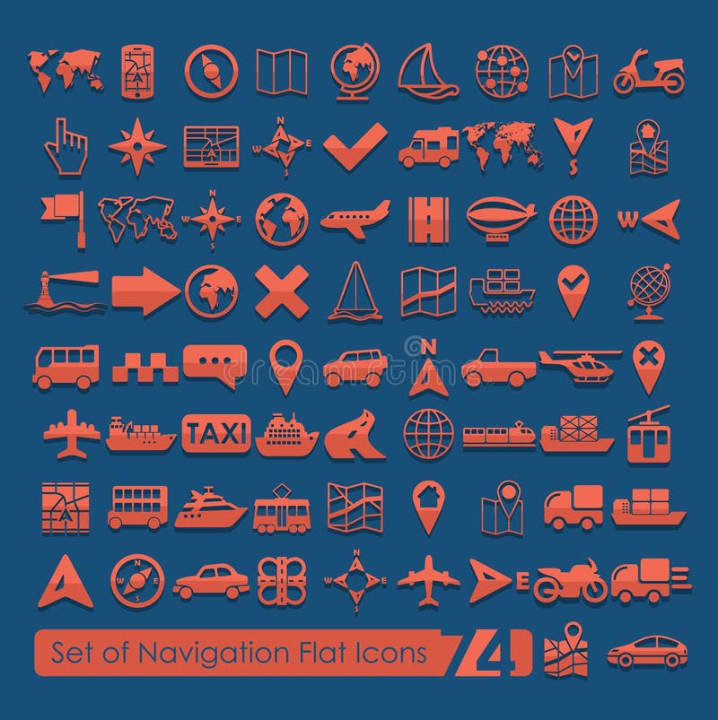 Set of navigation icons stock vector. Illustration of collection - 50662978