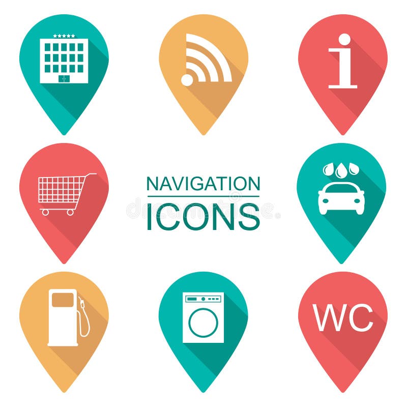 Set of Navigation Icons. Flat Design. Scope of Services Stock Vector ...