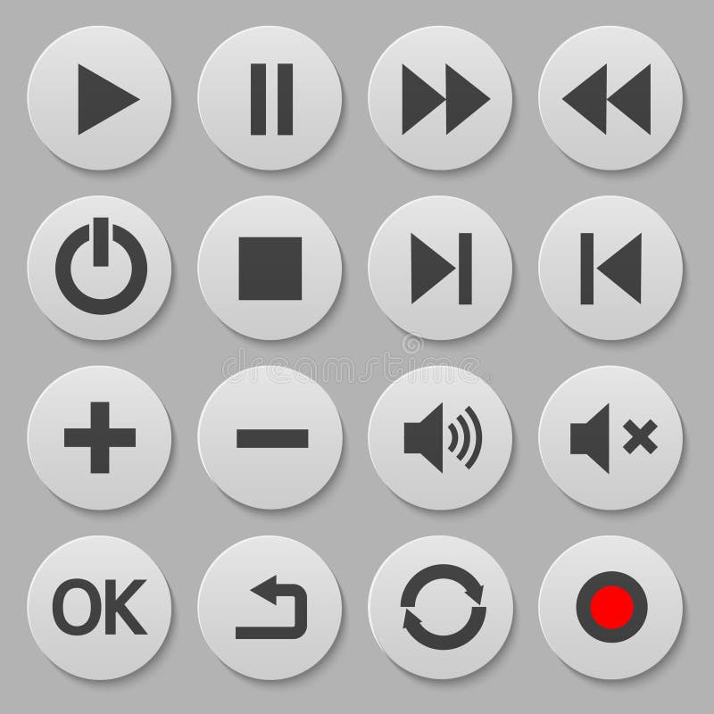 Set of Navigation Round Buttons Stock Illustration - Illustration of ...