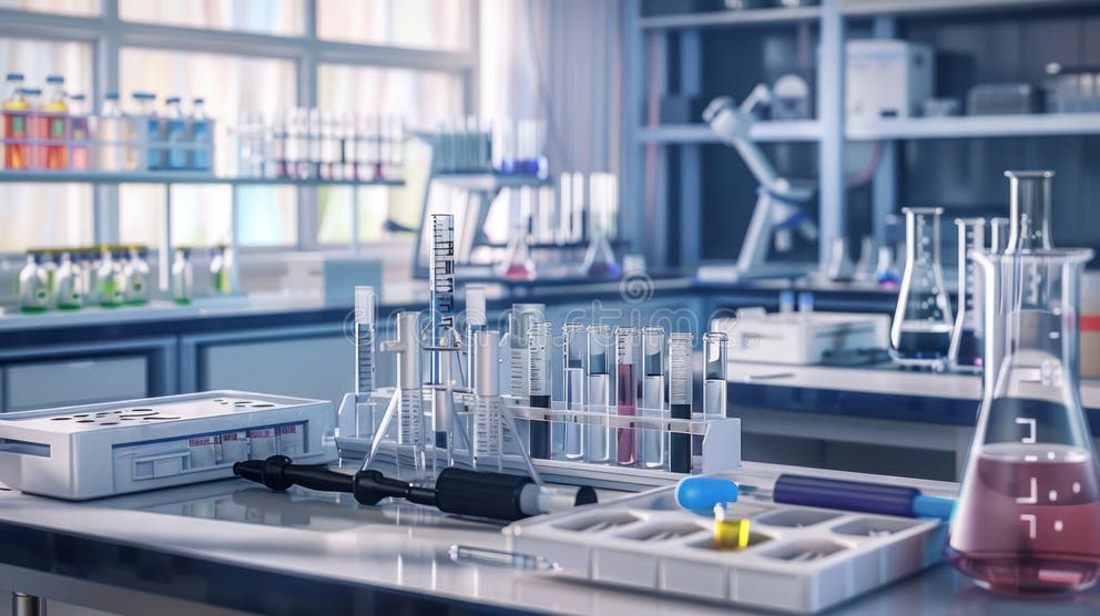A Set of Neatly Organized Lab Equipment on a Table in a Science ...