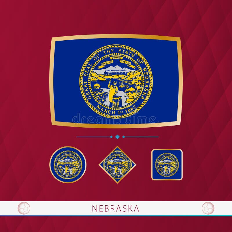 Set of Nebraska Flags with Gold Frame for Use at Sporting Events on a ...