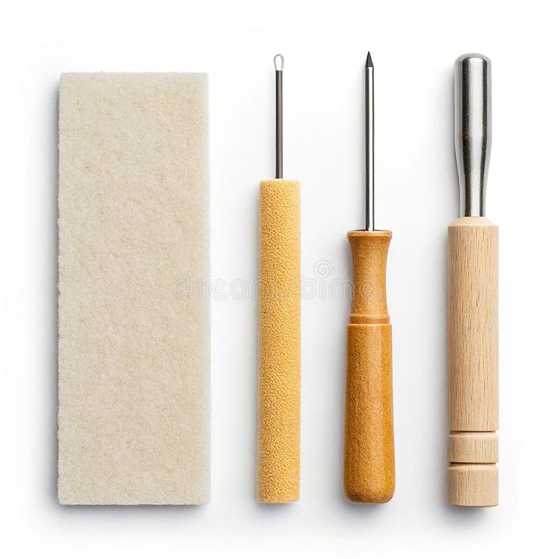 Needle Felting Tools Set for Wool Crafts Stock Illustration ...