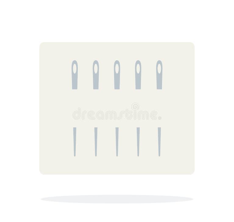Set of Needles for Sewing Flat Isolated Stock Vector - Illustration of ...