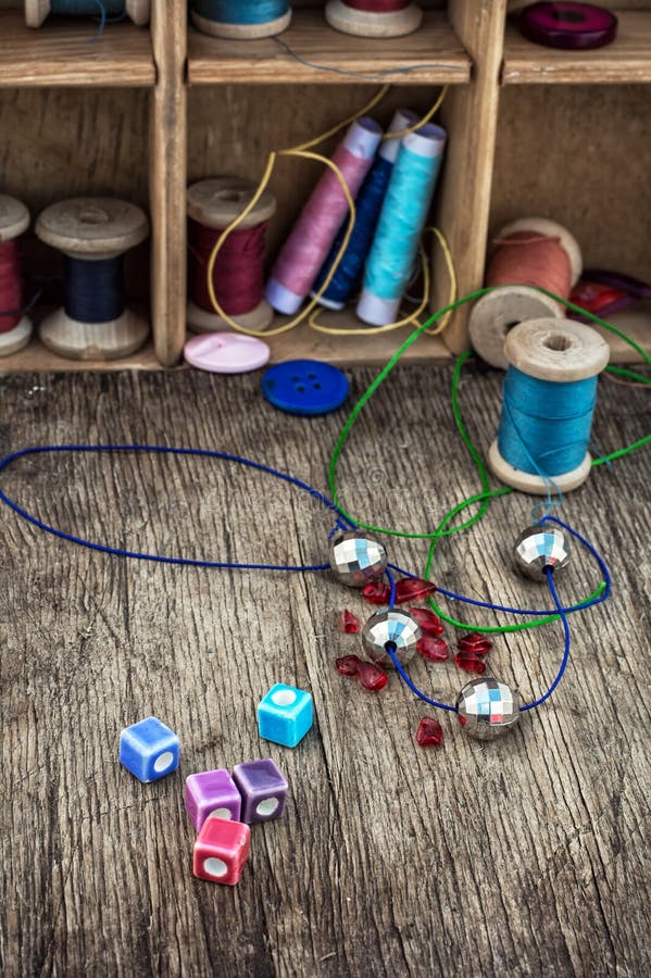 Set for needlework beaded stock image. Image of chain - 54972115