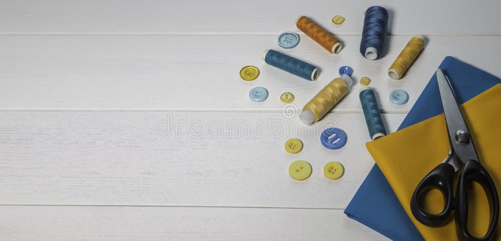 Set for Needlework, Sewing Supplies. Sewing Items. Stock Image - Image ...