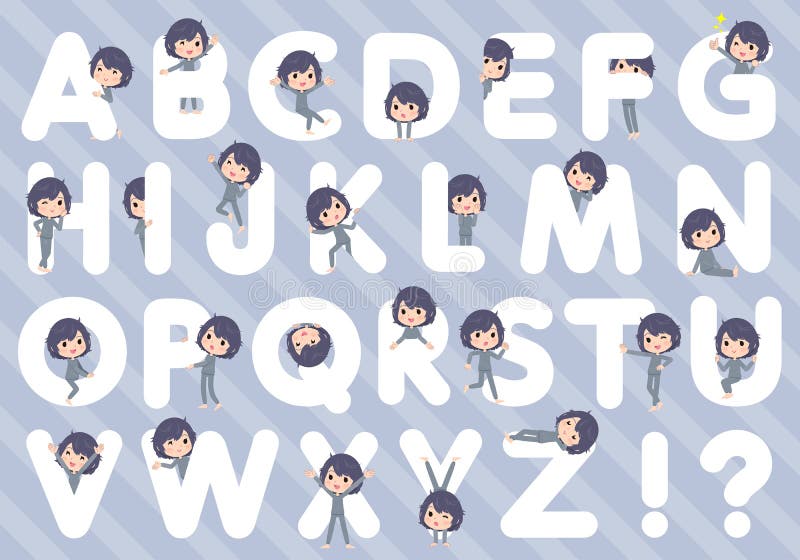 A Set of NEET Women Designed with Alphabet Stock Vector - Illustration ...