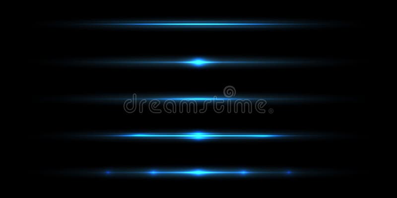 Set of Neon Blue Lens Flares. Glow Light Effect Stock Vector ...