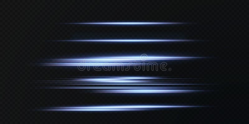 A Set of Neon or Blue Light Glow Flare Stars Effects. Stock Vector ...