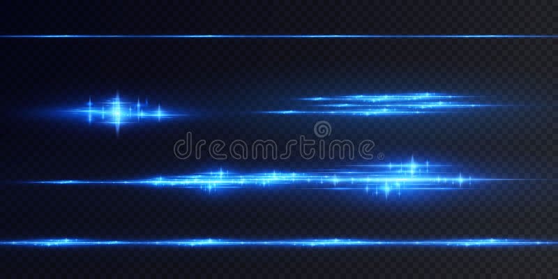 A Set of Neon or Blue Light Glow Flare Stars Effects. Stock Vector ...
