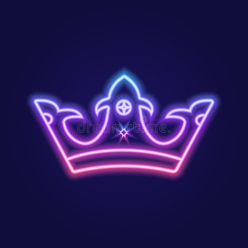 A Set of Neon Gradient Crowns. Vector Illustration Stock Vector ...
