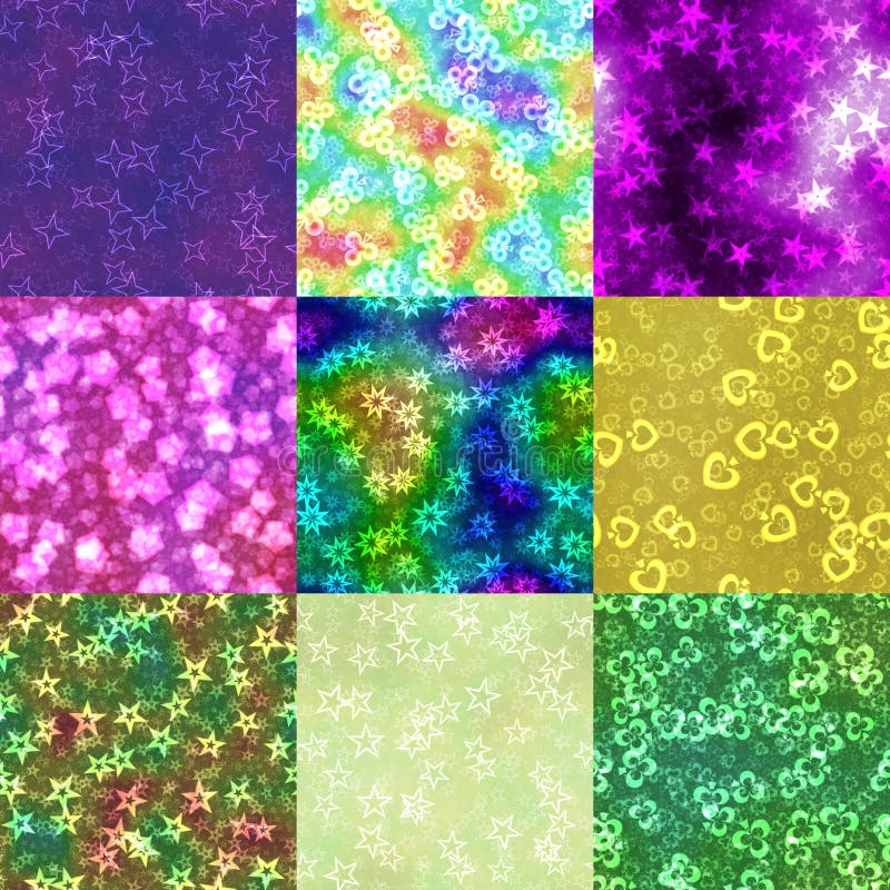 Set of Neon Shape Symbols Generated Seamless Textures Stock ...