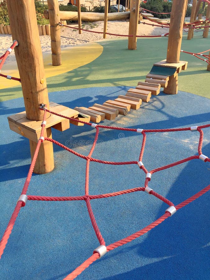 Set of Net Crawl Constructions on Kids Playground Stock Photo - Image ...