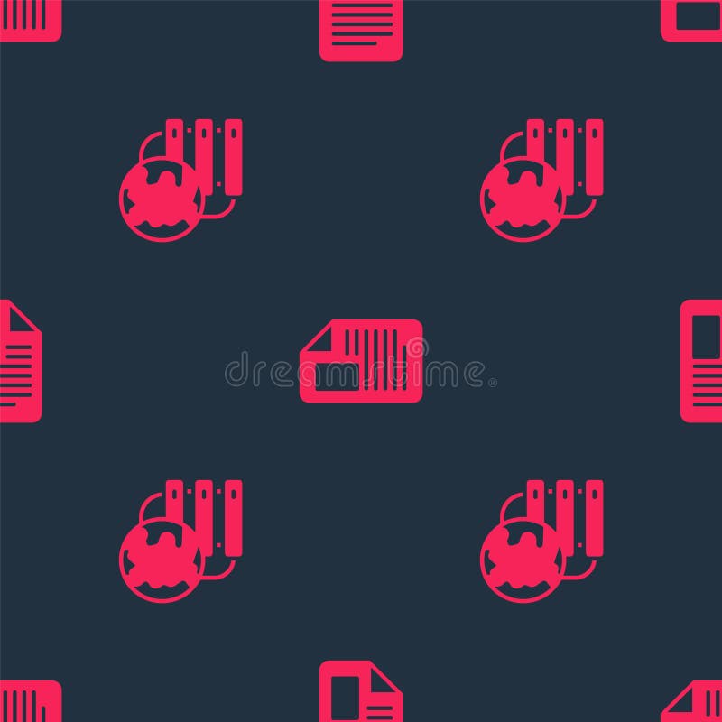 Set Network Cloud Connection And File Document On Seamless Pattern Vector Stock Vector