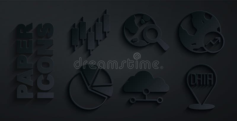 Set Network Cloud Connection, Financial Growth, Pie Chart Infographic, Data Analysis, Search ...