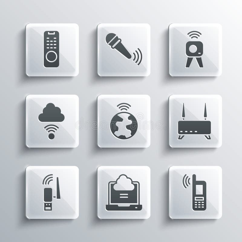 Set Network Cloud Connection, Mobile with Wi-fi Wireless, Router and ...