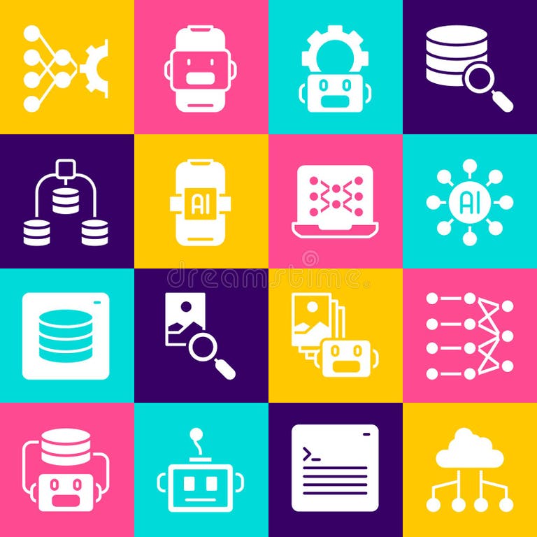 Set Network Cloud Connection, Neural Network, Robot Setting, Artificial Intelligence AI, Server ...