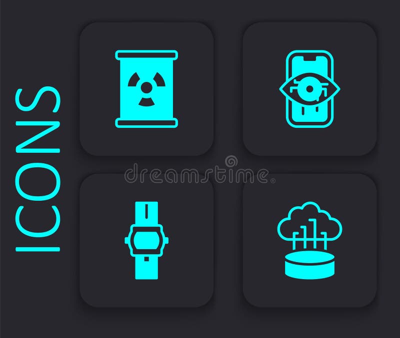 Set Network Cloud Connection, Radioactive Waste in Barrel, Computer ... Set Network Cloud Connection, Radioactive Waste in Barrel, Computer ...