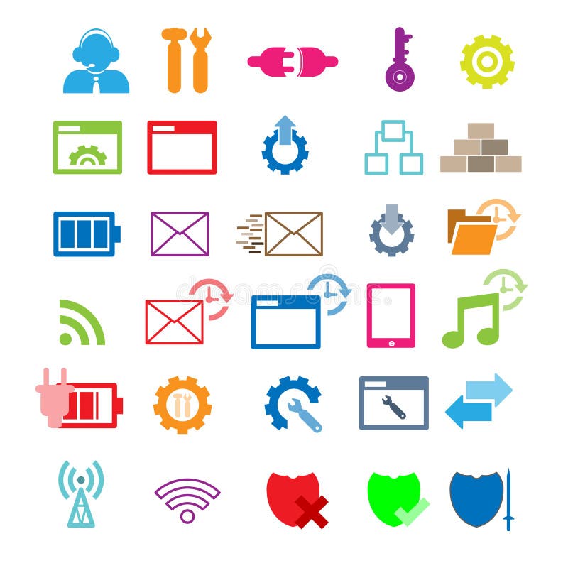 Set of network icons stock illustration. Illustration of network - 36243369