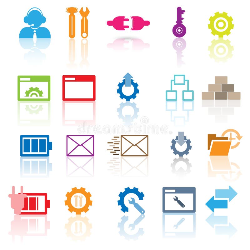Set of network icons stock illustration. Illustration of management ...