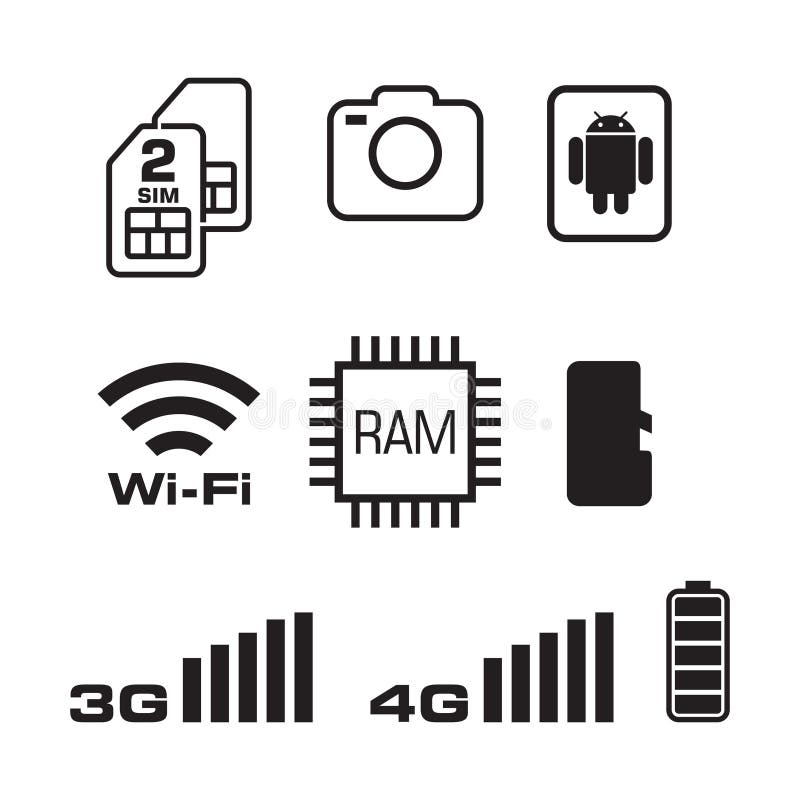 A Set of Network Phone Logo , a Set of Phone Logo Stock Vector ...