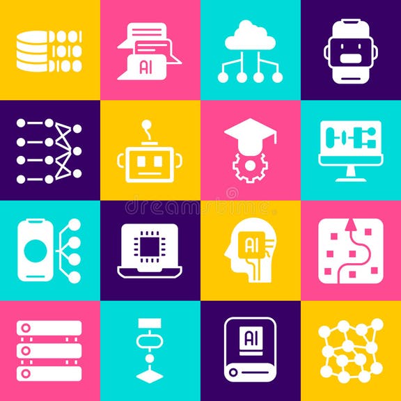 Set Neural Network, Algorithm, Network Cloud Connection, Artificial Intelligence Robot, Binary ...