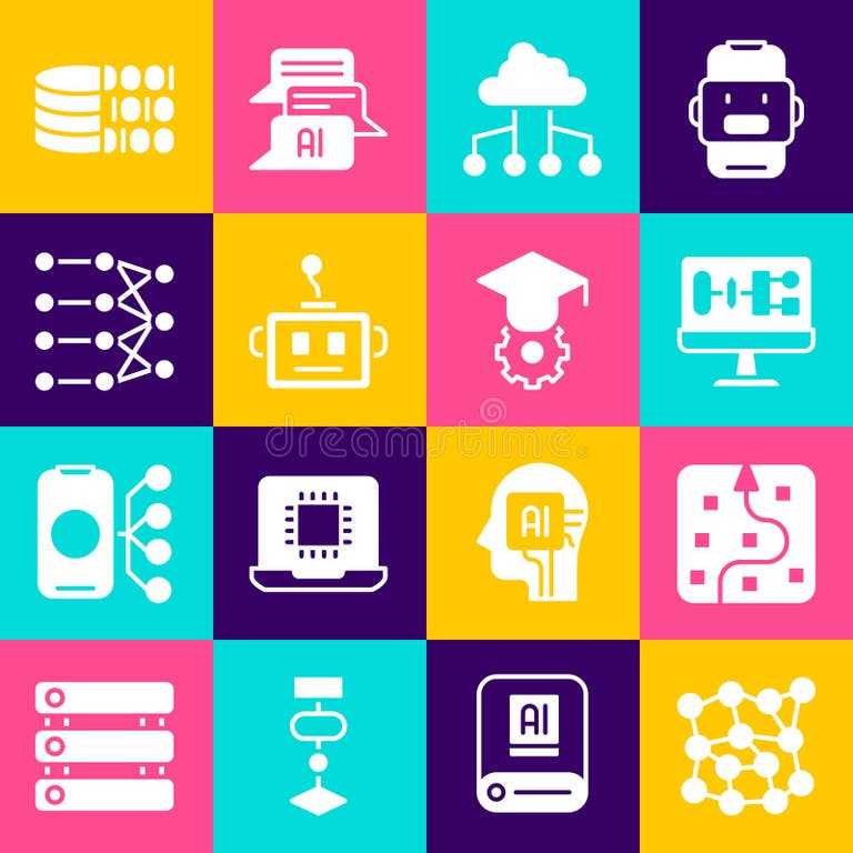 Set Neural Network, Algorithm, Network Cloud Connection, Artificial Intelligence Robot, Binary ...