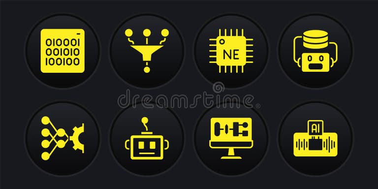 Set Neural Network, Artificial Intelligence Robot, Algorithm, Processor CPU, Funnel Filter, AI ...