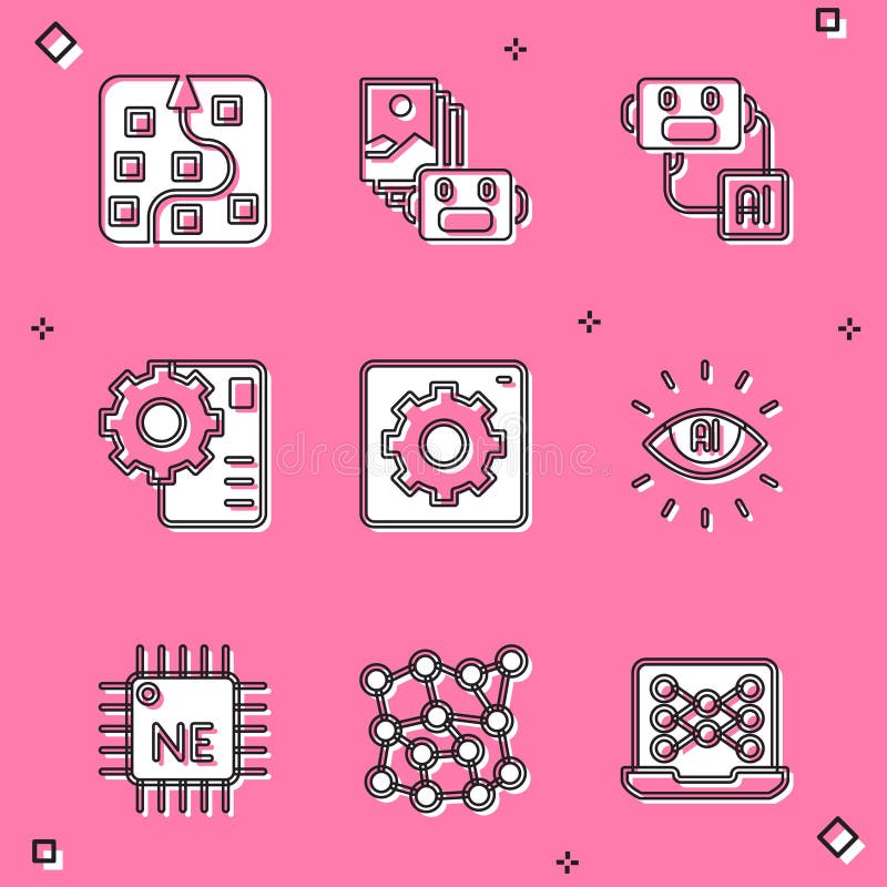 Set Neural Network, Artificial Intelligence Robot, Computer Api Interface, AI, Processor CPU and ...