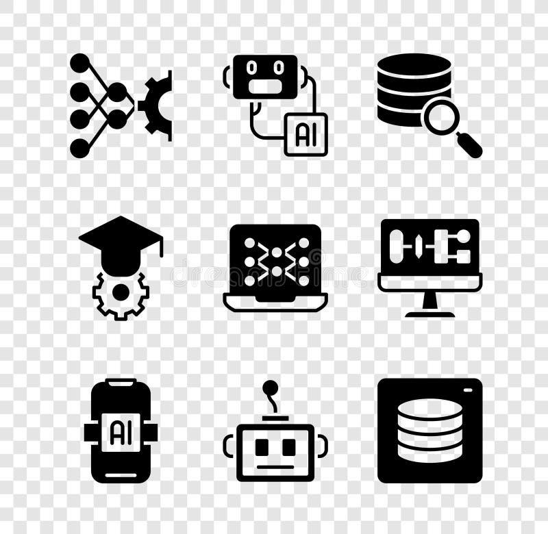 Set Neural Network, Artificial Intelligence Robot, Server, AI, Data ... Set Neural Network, Artificial Intelligence Robot, Server, AI, Data ...