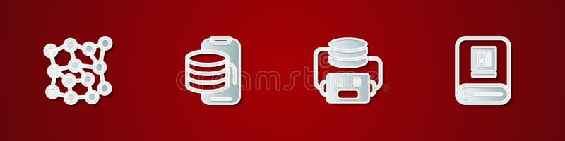 Set Neural Network, Cloud Technology Data Transfer, Artificial Intelligence Robot and AI Icon ...