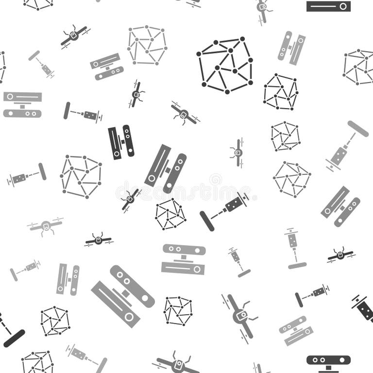 Set Neural Network, Drone Flying, Syringe and Motion Sensor on Seamless ...