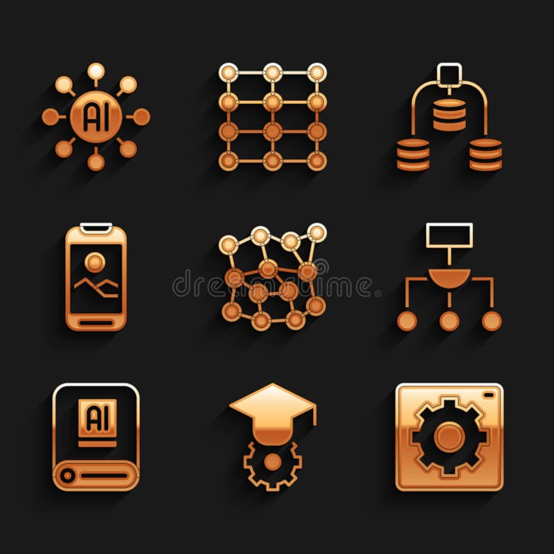 Set Neural Network Graduation Cap Computer Api Interface Algorithm Artificial Intelligence