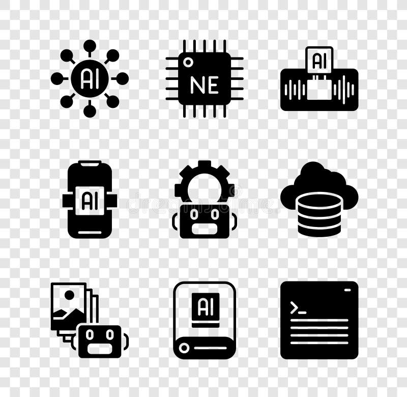 Set Neural Network Processor Cpu Artificial Intelligence Ai Robot Web Developer Programming