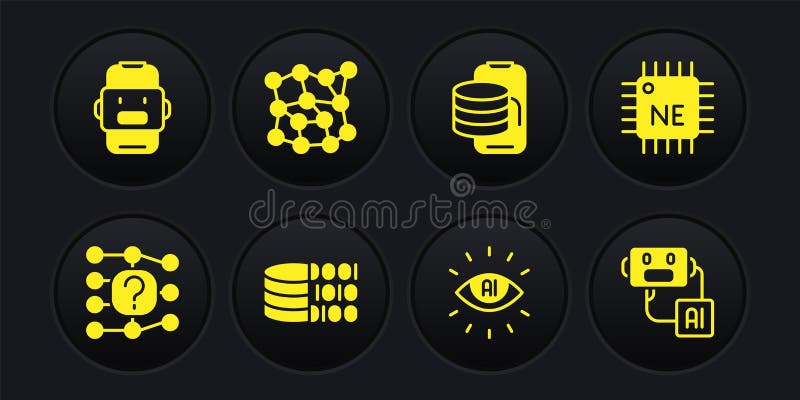 Set Neural Network, Processor CPU, Binary Code, Artificial Intelligence AI, Cloud Technology ...