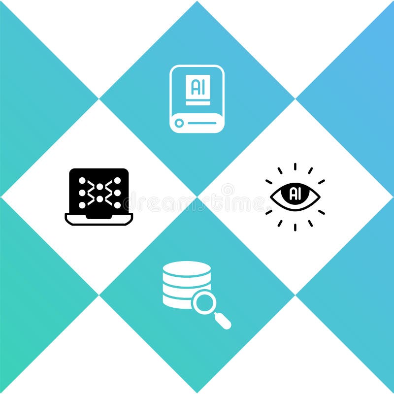 Set Neural Network, Server, Artificial Intelligence AI and Icon. Vector ... Set Neural Network, Server, Artificial Intelligence AI and Icon. Vector ...