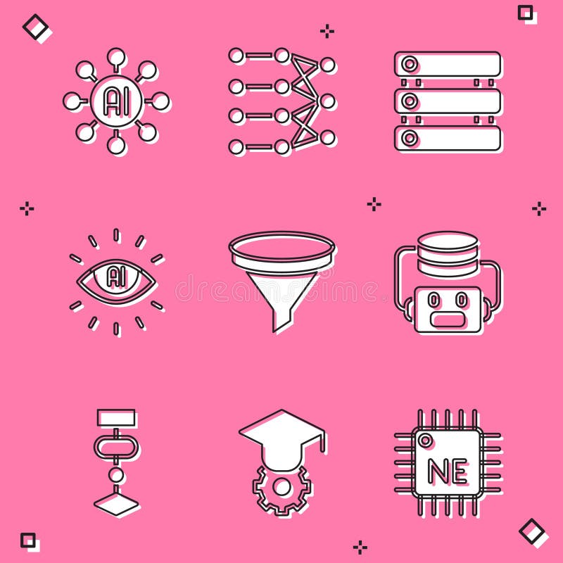 Set Neural Network Server Data Artificial Intelligence Ai Funnel Filter Robot Algorithm