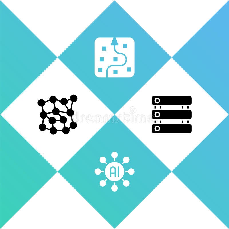 Set Neural Network, and Server, Data Icon. Vector Stock Illustration ... Set Neural Network, and Server, Data Icon. Vector Stock Illustration ...