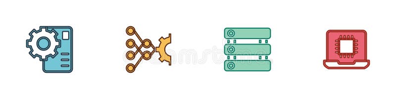 Set Neural Network, Server, Data and Processor CPU Icon. Vector Stock ... Set Neural Network, Server, Data and Processor CPU Icon. Vector Stock ...