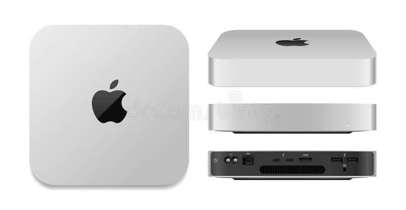Set of New Apple Mac Mini with M2 Chip, Realistic Vector Illustration ...