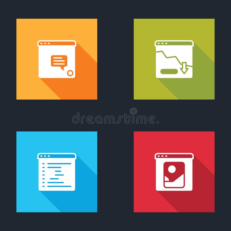 Set New Chat Messages Notification, Financial Growth Decrease, Browser Window and Photo ...