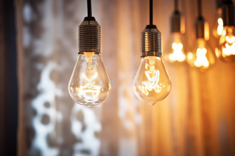 A Set of New Light Bulbs Next To an Open Light Fixture Stock ...