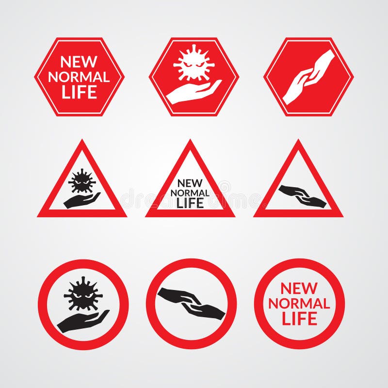 New Normal Concept Lettering on World Map Vector Illustration Stock ...