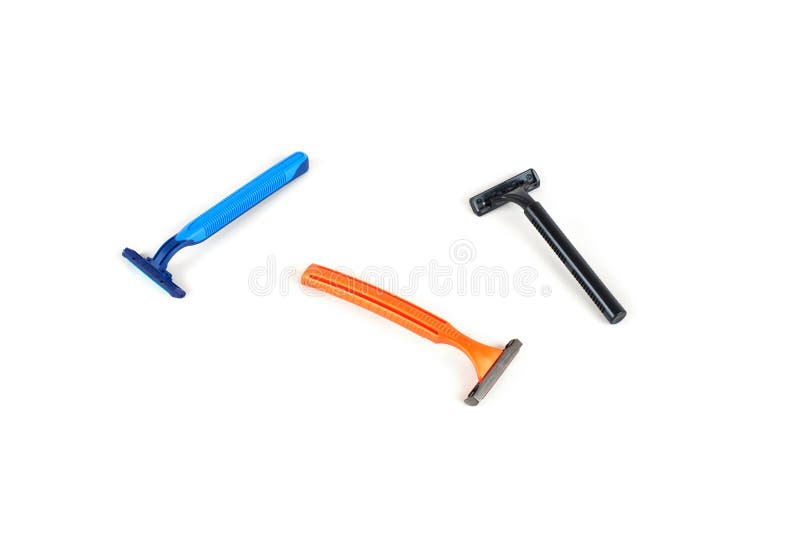 Set of New Razor Blade, on White Background Stock Photo - Image of ...