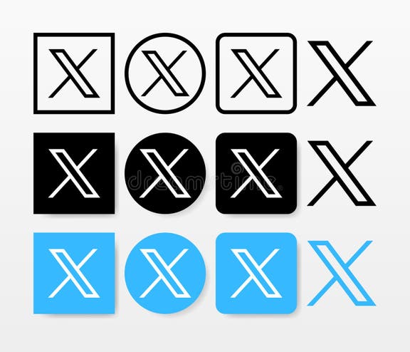 Set of New Twitter Logo X. Twitter Icons.Twitter X Logo. Editorial ...