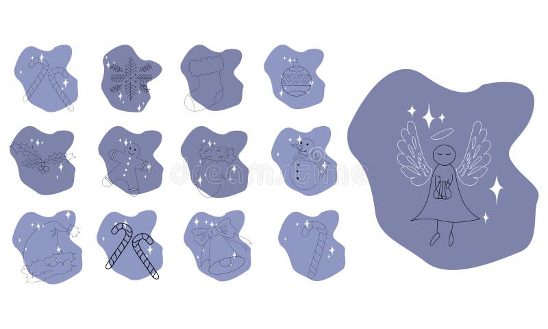 Set of New Year Elements. Christmas Paraphernalia. Vector Image Stock ...