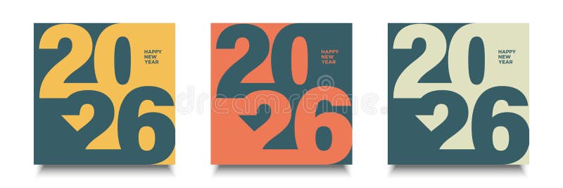 Set of 2026 New Year Number Design. 2026 Happy New Year Template Design ...